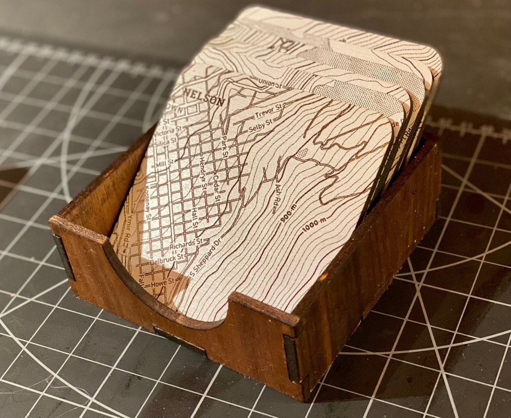 Custom Map Coasters | The Cut & Etch