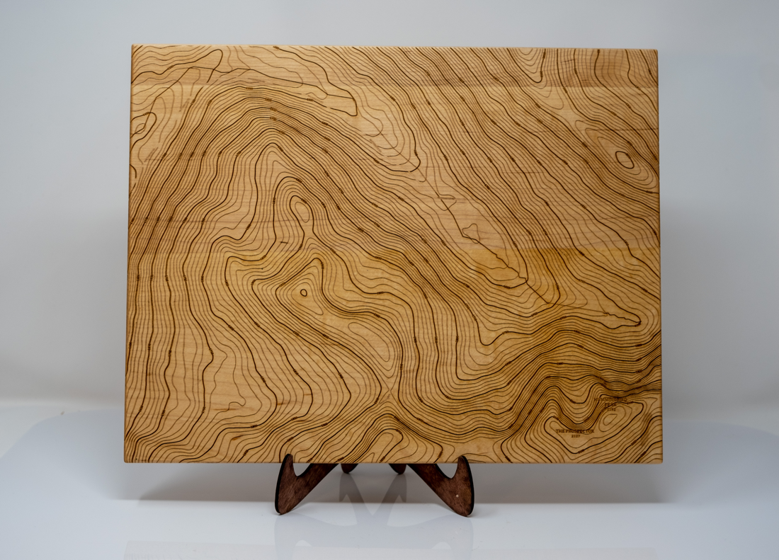 Custom Topographic Maps on Cutting Boards | The Cut & Etch
