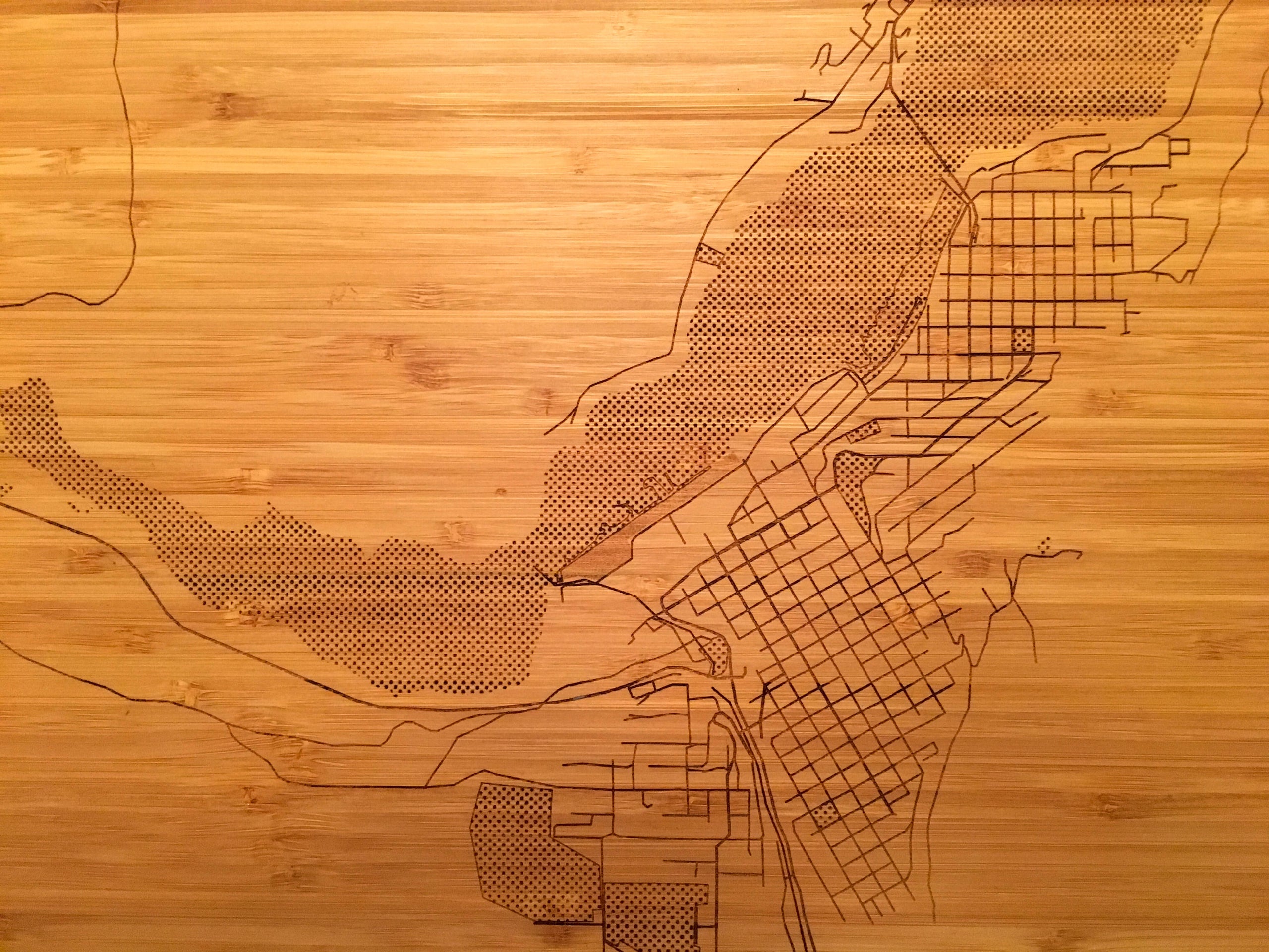 Custom Topographic Maps on Cutting Boards | The Cut & Etch