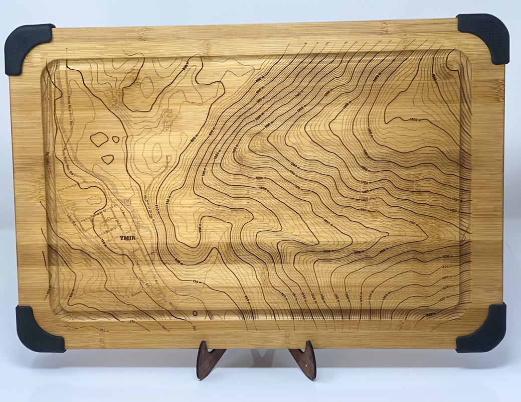 Custom Topographic Maps on Cutting Boards | The Cut & Etch