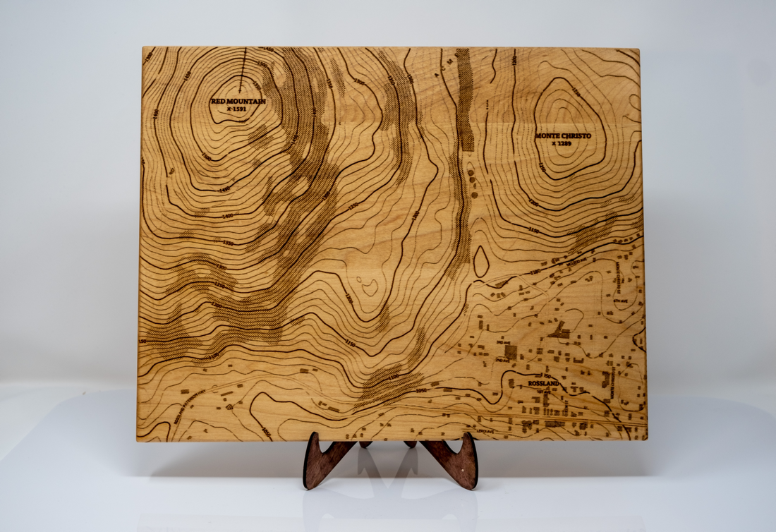 Custom Topographic Maps on Cutting Boards | The Cut & Etch