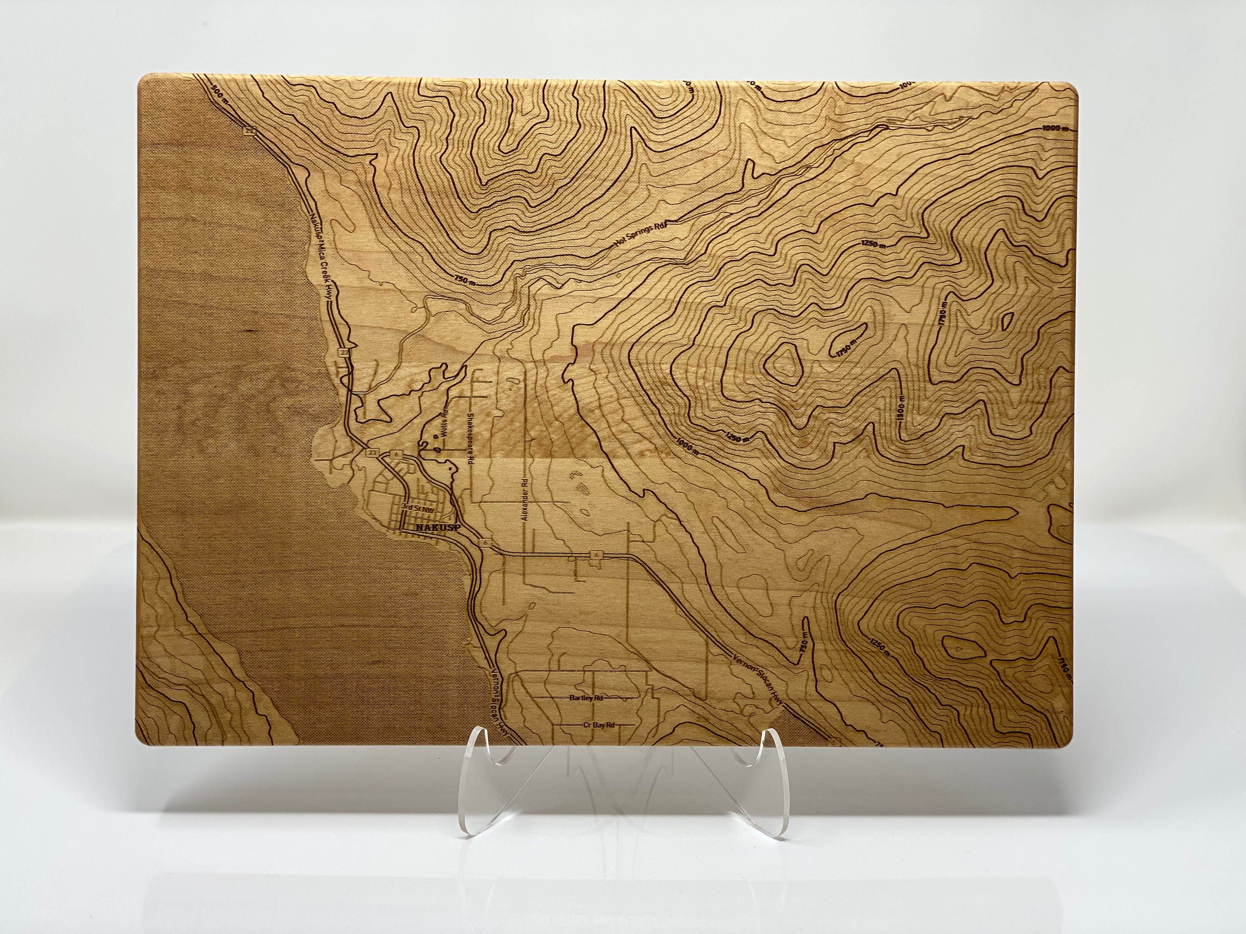 Custom Topographic Maps on Cutting Boards | The Cut & Etch