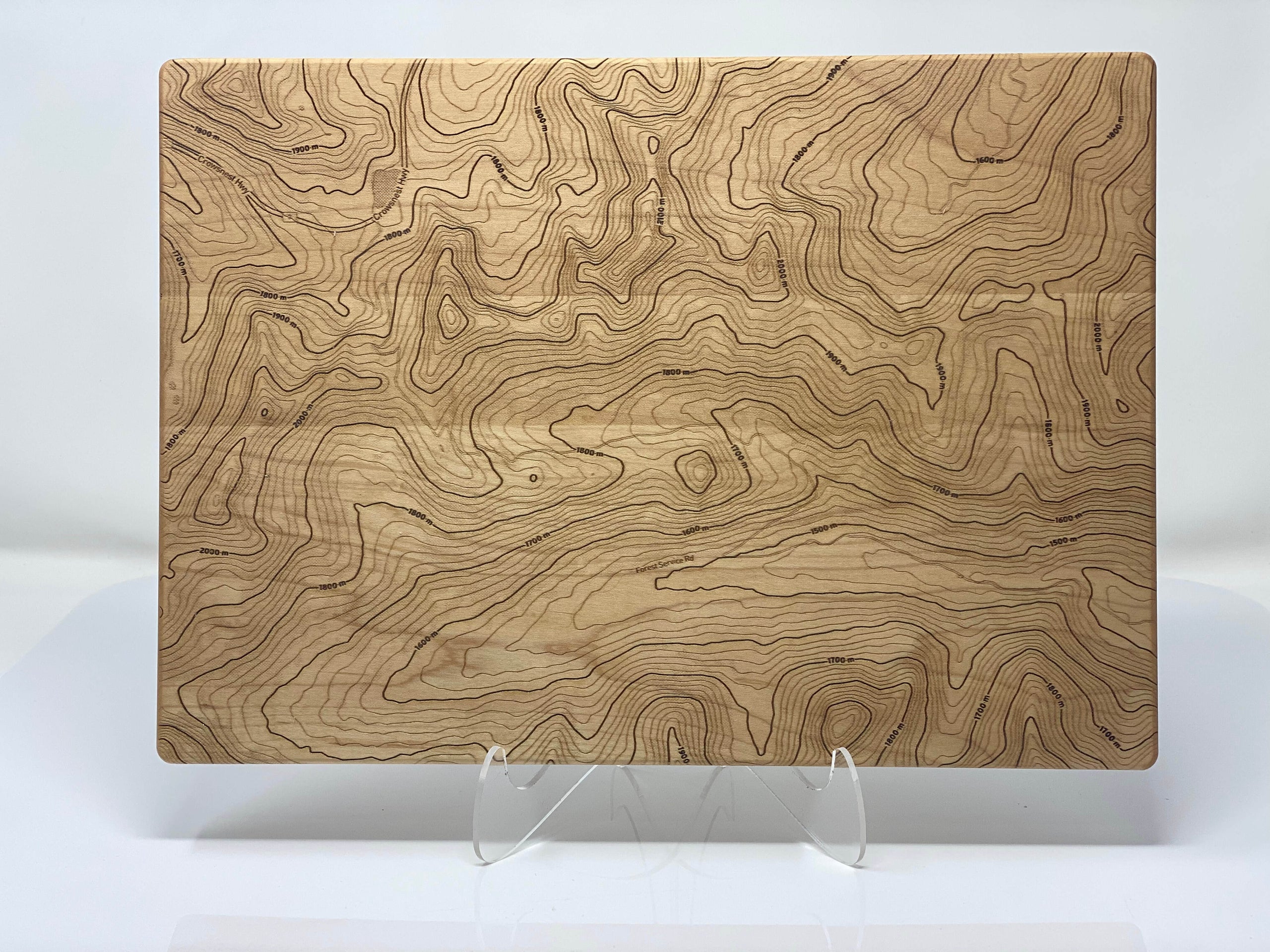 Custom Topographic Maps on Cutting Boards | The Cut & Etch