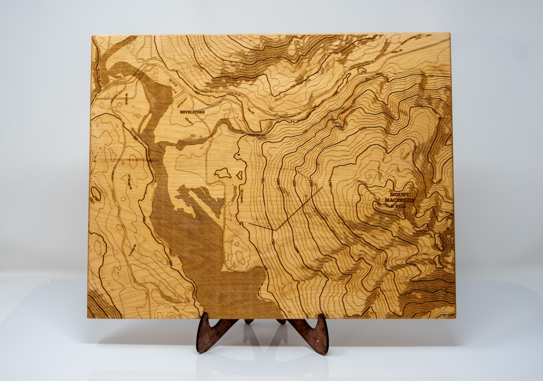Custom Topographic Maps on Cutting Boards | The Cut & Etch
