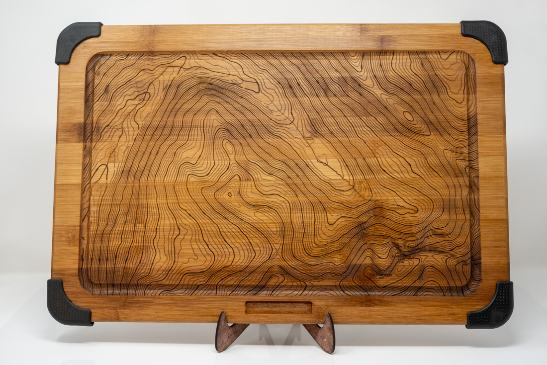 Custom Topographic Maps on Cutting Boards | The Cut & Etch