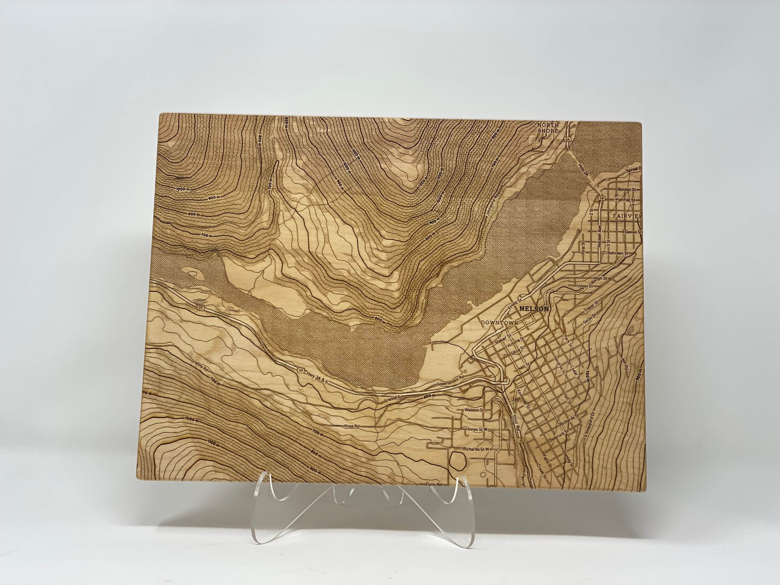 Custom Topographic Maps on Cutting Boards | The Cut & Etch