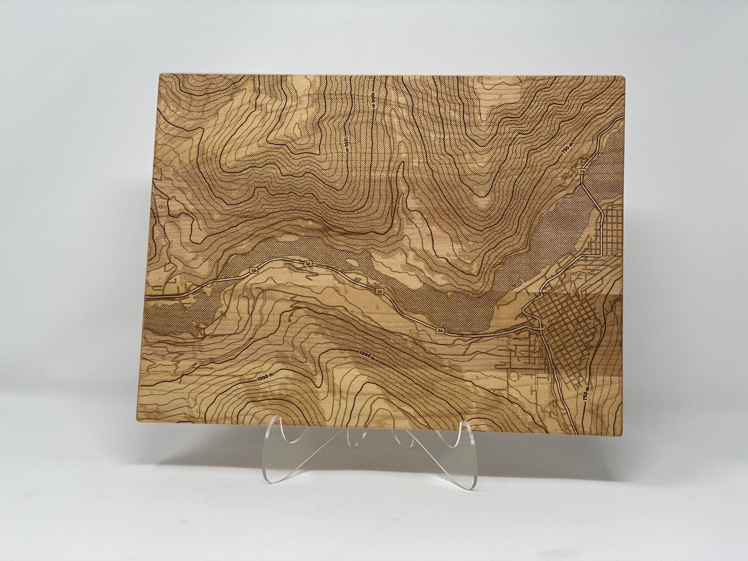 Custom Topographic Maps on Cutting Boards | The Cut & Etch