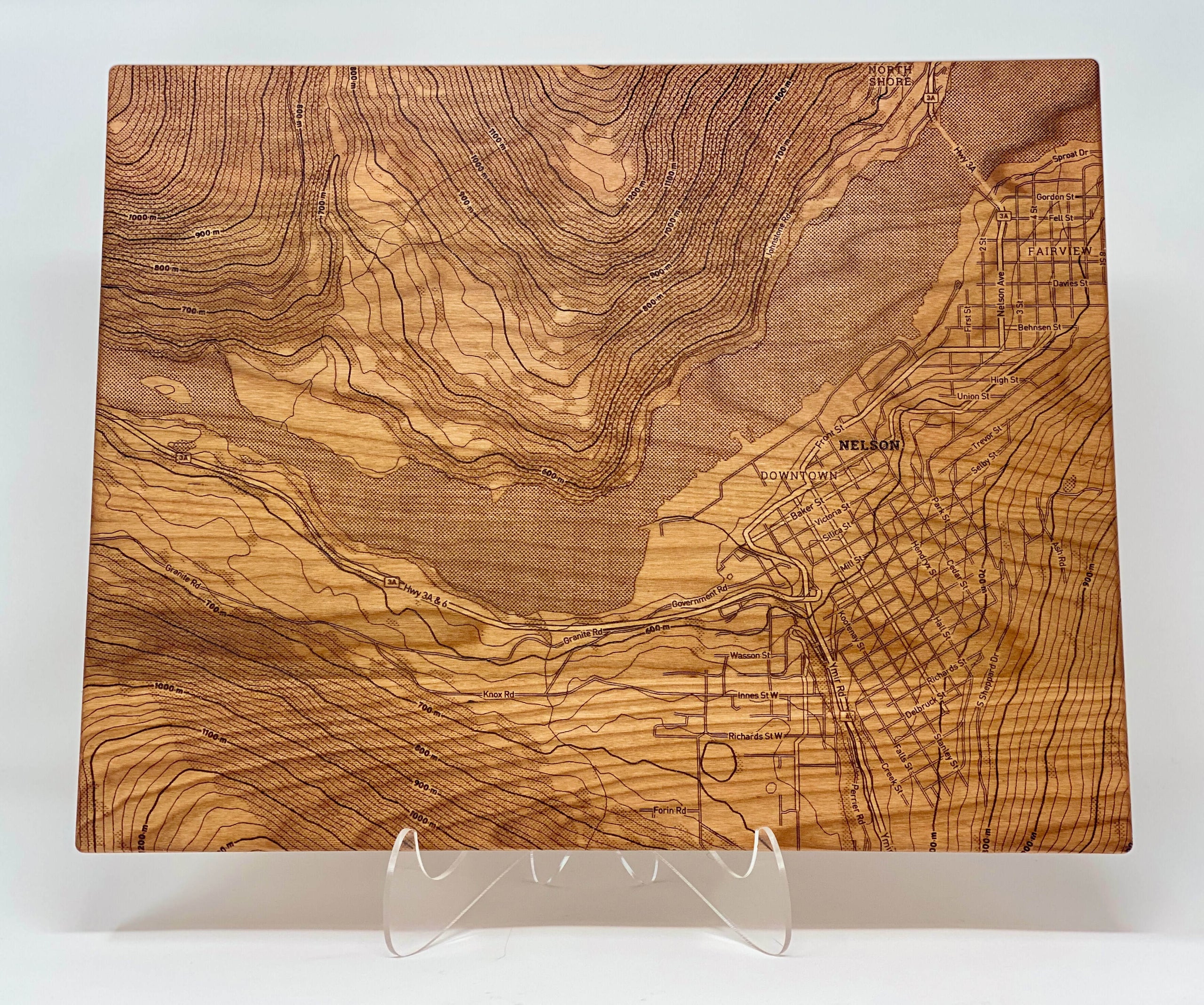 Custom Topographic Maps on Cutting Boards | The Cut & Etch