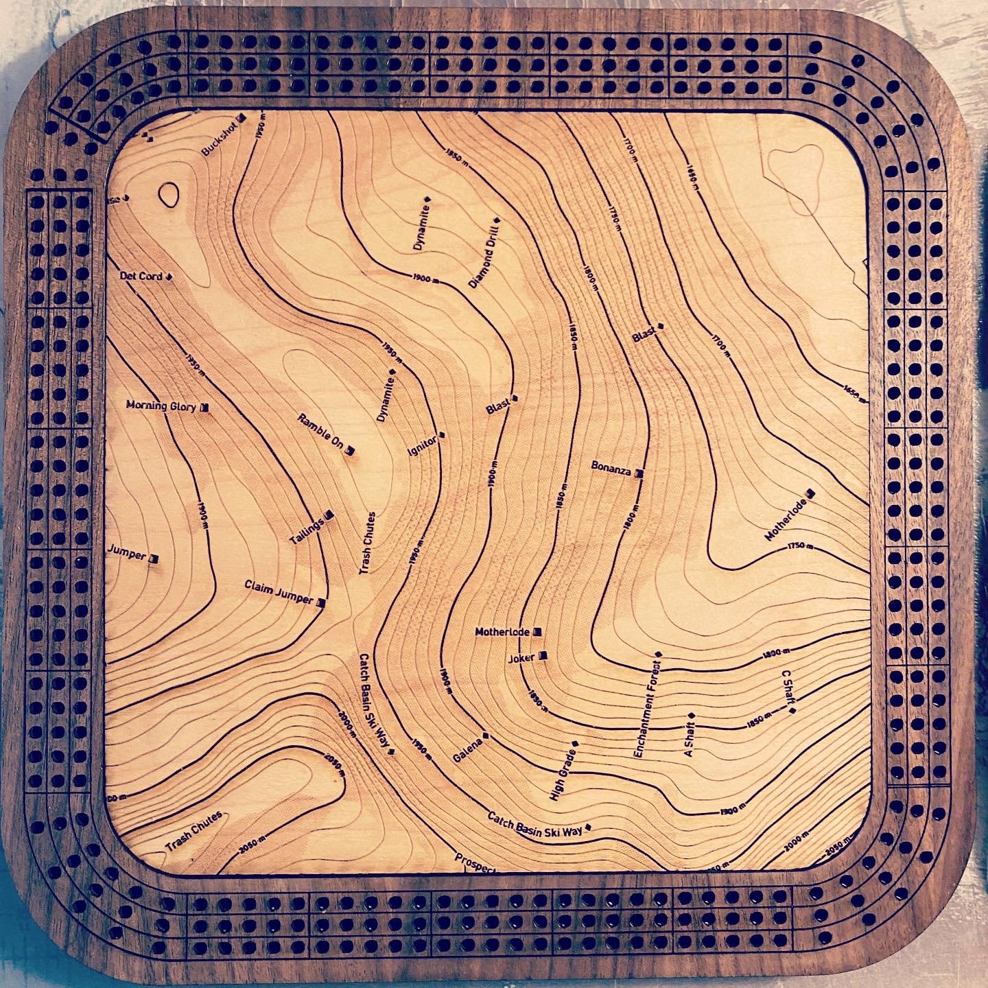 Custom Map Cribbage Board | The Cut & Etch
