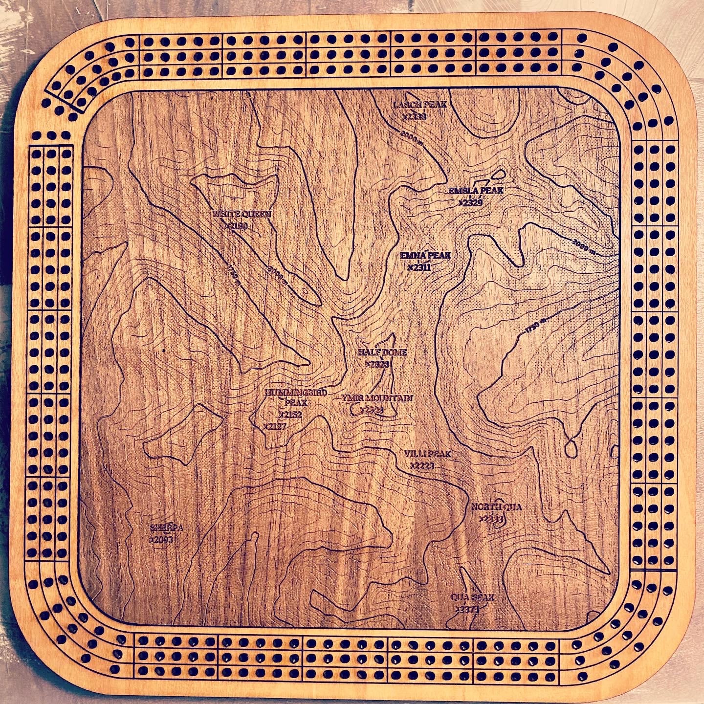 Custom Map Cribbage Board | The Cut & Etch